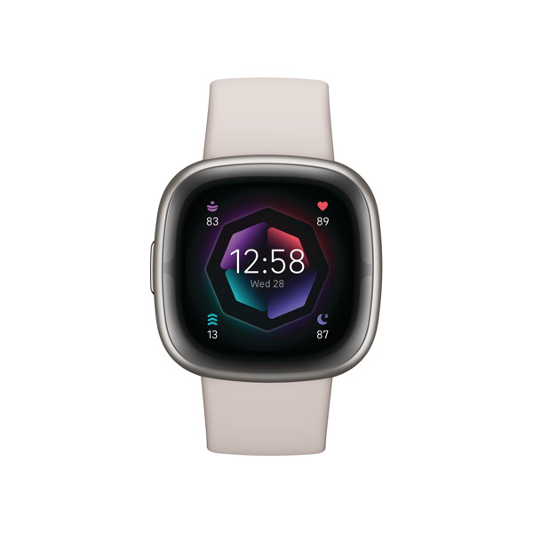 Fitbit Sense 2 Smartwatch (Lunar White/Platinum) | at Mighty Ape NZ