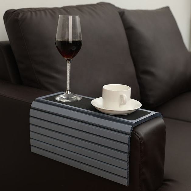 Sofa Arm Tray Table with Silicone Pad - Grey (Set of 2 ) | at Mighty Ape NZ