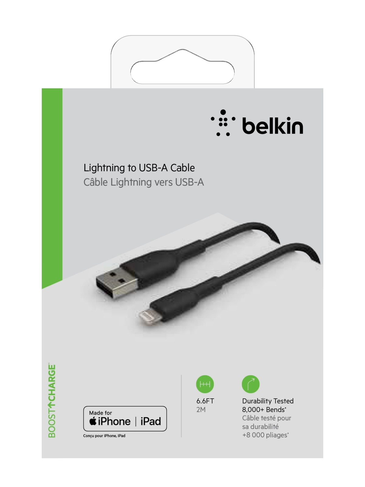 Belkin BOOST-UP-CHARGE Lightning to USB-A Cable, 2m Black | at Mighty ...