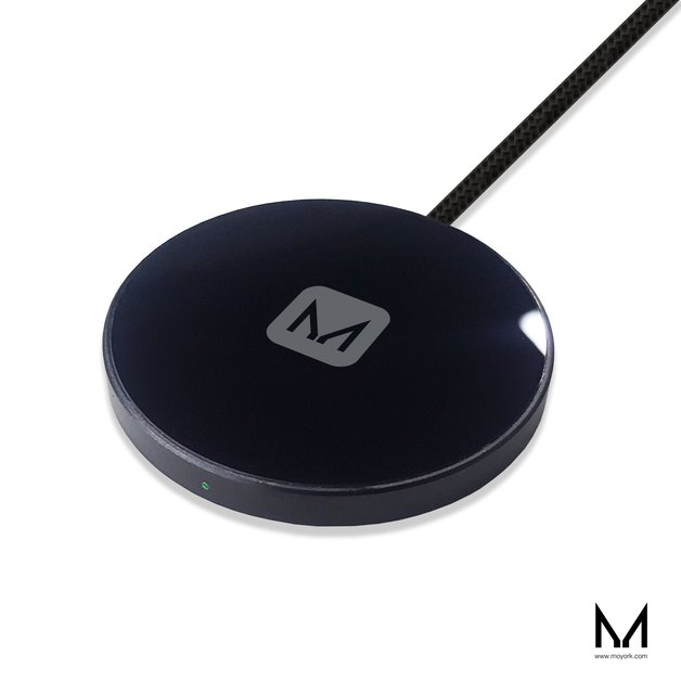 MOYORK MagSafe 15W Qi Wireless Charging Pad with Tempered Glass Surface ...