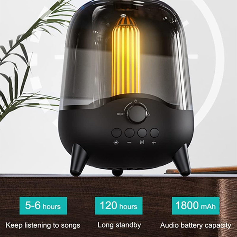 Rechargeable LED Breathing Light Bluetooth 5.0 Speaker - Black | at ...