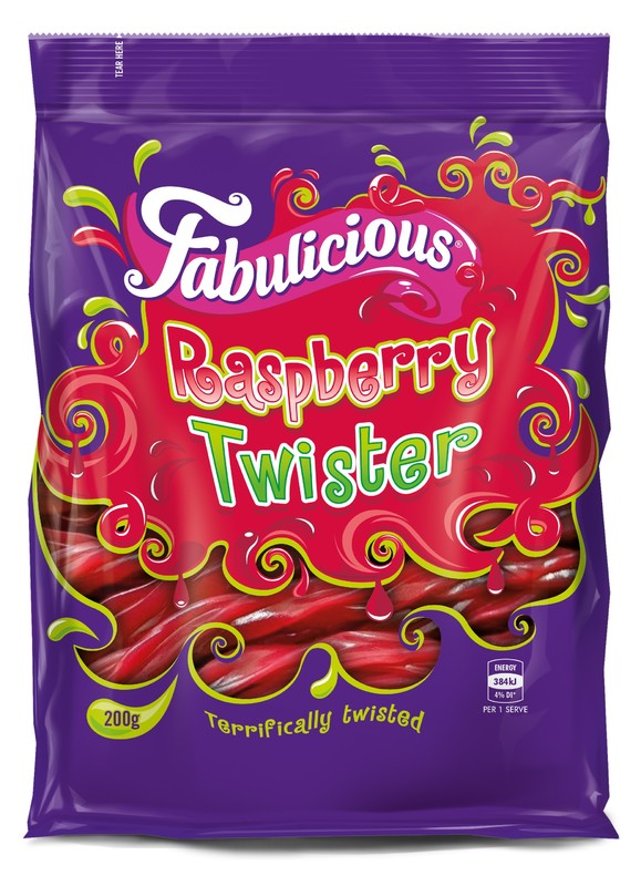 RJs Fabulicious Raspberry Twister (200g) | at Mighty Ape NZ