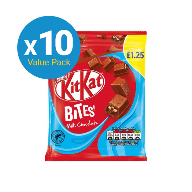 Kit Kat Bites Milk - 80g (10 Pack) | at Mighty Ape NZ