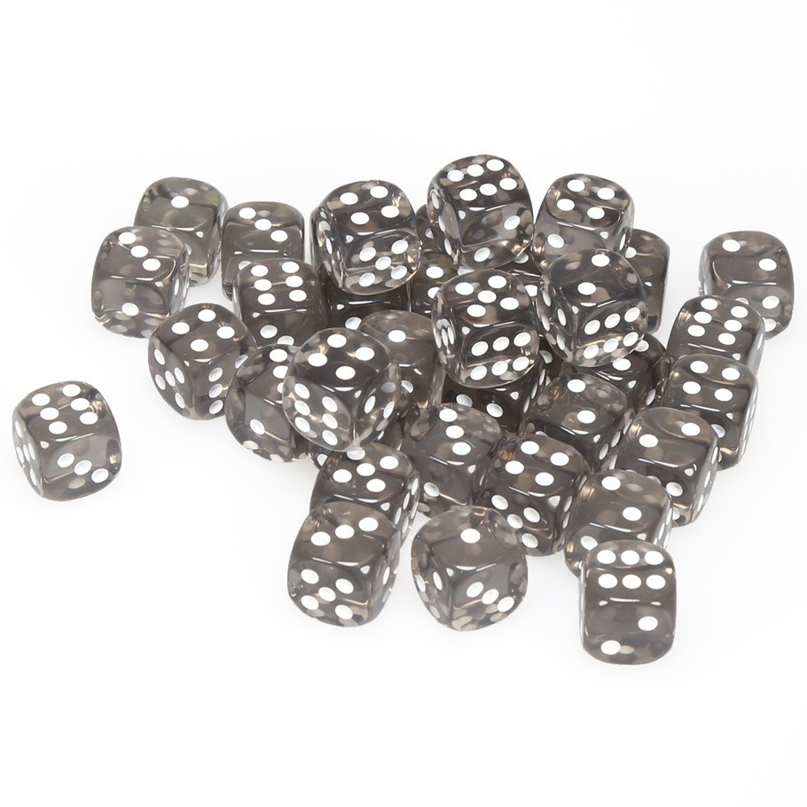 Chessex Signature 12mm D6 Dice Block: Smoke & White Translucent | at ...