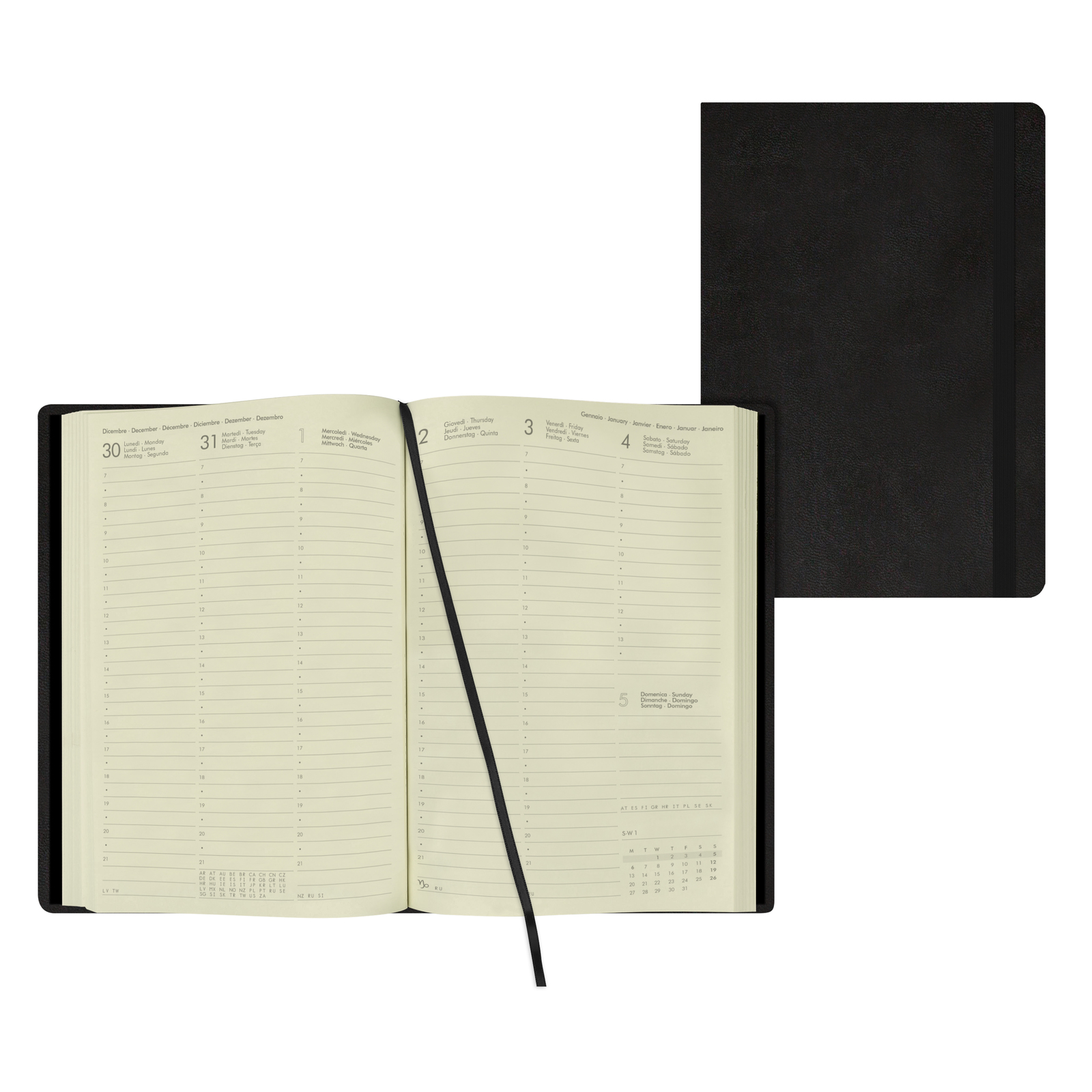 Buy Legami: Medium Weekly 12 Month 2021 Diary with Notes - Black at ...