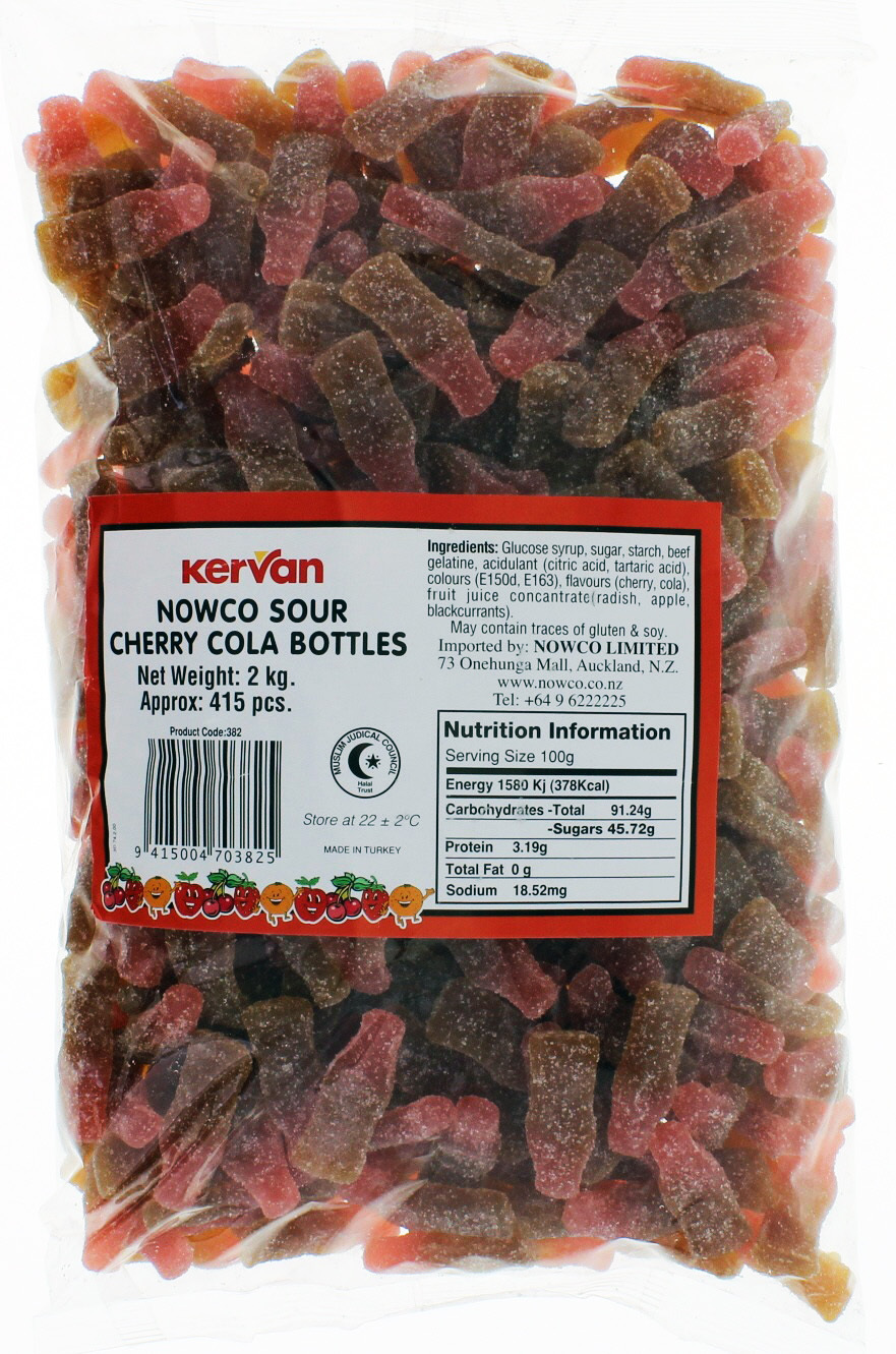 Nowco: Sour Cherry Cola Bottles - 2kg | at Mighty Ape NZ