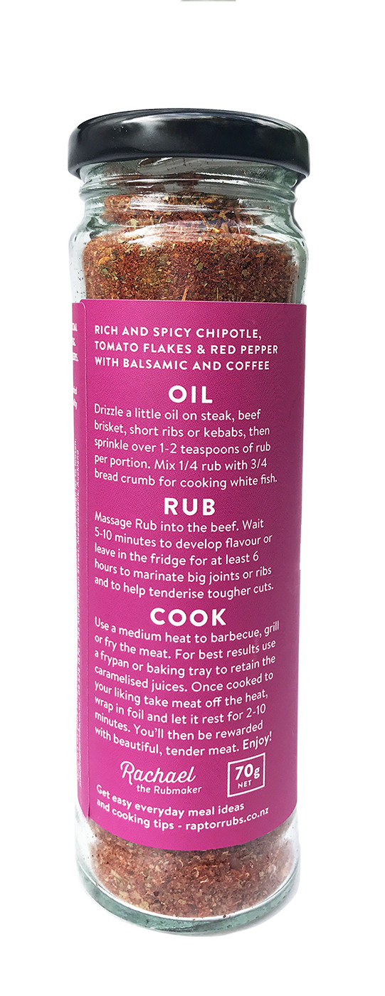 Raptor Naturals Chipotle & Coffee Rub 70g | at Mighty Ape NZ