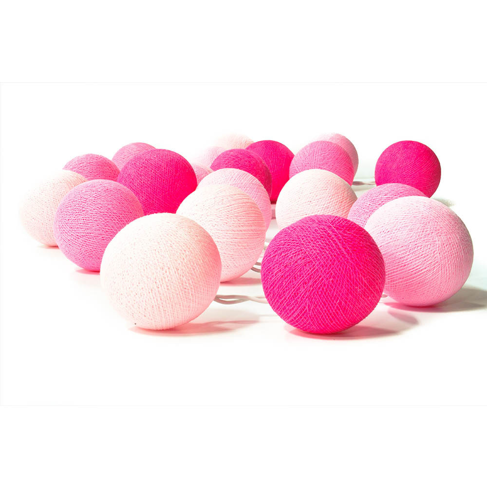 Cotton Ball String LED Lights - Pink Sakura | at Mighty Ape NZ