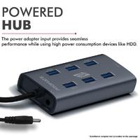 Promate: EzHub-7 Powered USB Hub With 7x USB 3.0 Ports Plus Additional USB-C | at Mighty Ape NZ