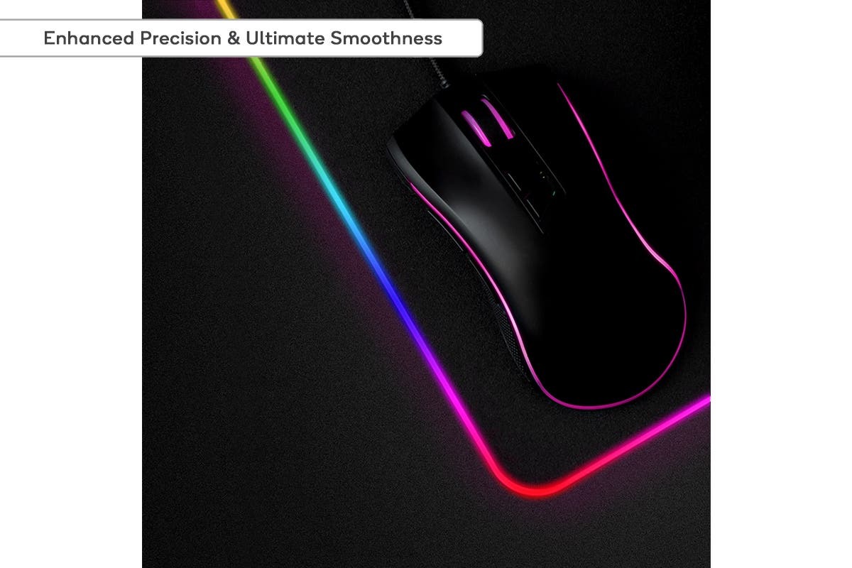 RGB LED Gaming Mouse Pad (36 x 26cm) | at Mighty Ape NZ
