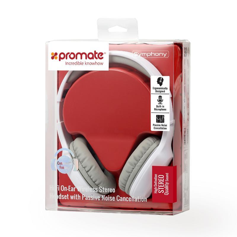Promate Symphony Hi-Fi On-Ear Wireless Headset with Passive Noise ...