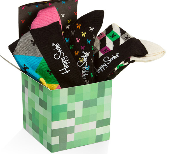 Minecraft Happy Socks 3 Pack | Men's | at Mighty Ape NZ