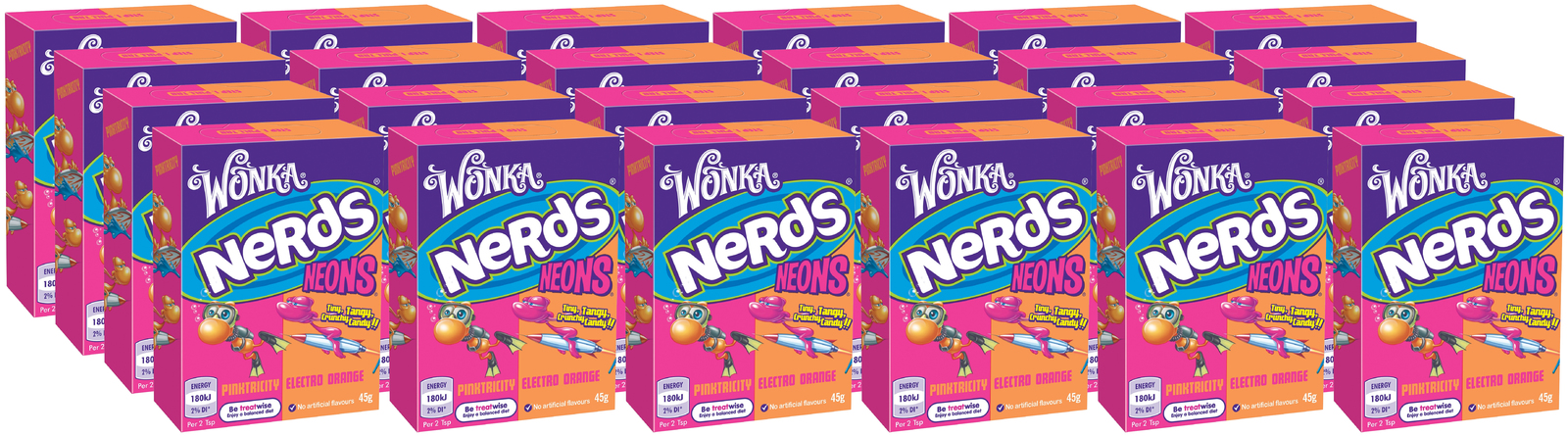Wonka Nerds - Neon (45g) - 24 Pack | at Mighty Ape NZ