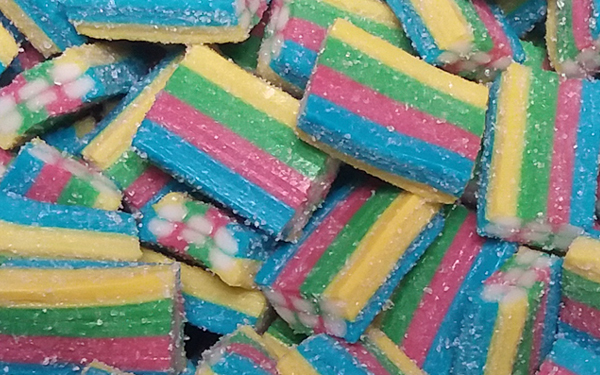 Sour Rainbow Bricks Bulk Bag 2kg | at Mighty Ape NZ