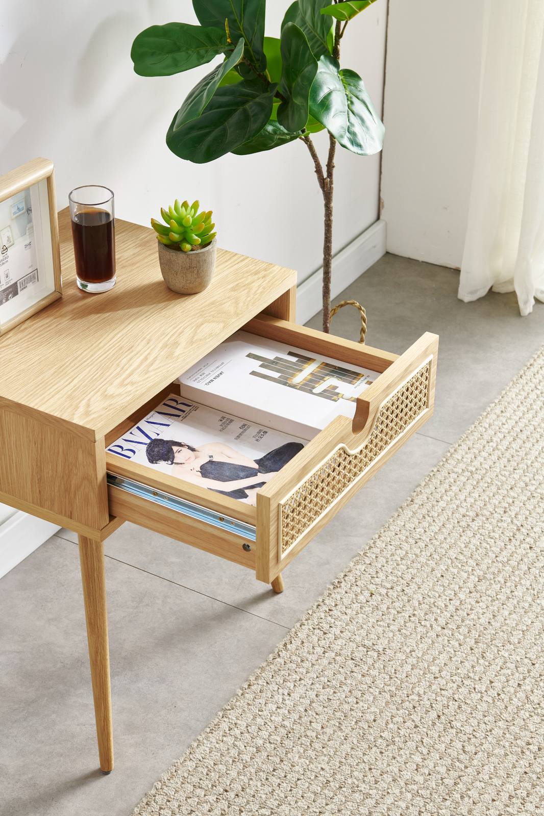 Buy Fraser Country Natural Rattan Bedside Table at Mighty Ape NZ