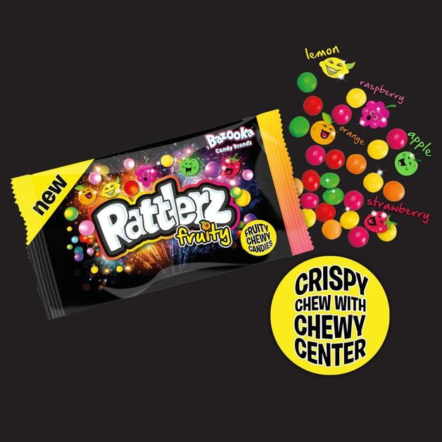 Bazooka: Rattlerz Fruity - 40g (24 Pack) | at Mighty Ape NZ