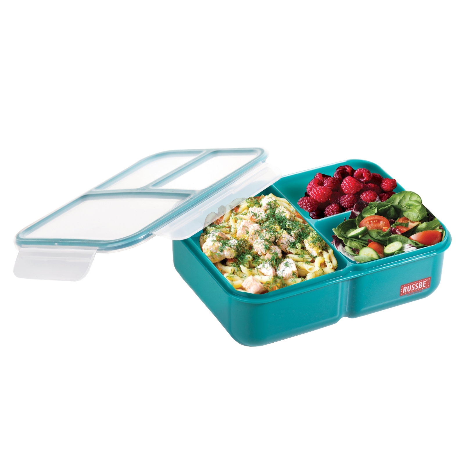 Russbe Inner Seal 3 Compartment Lunch Bento 1.6L - Teal | at Mighty Ape NZ