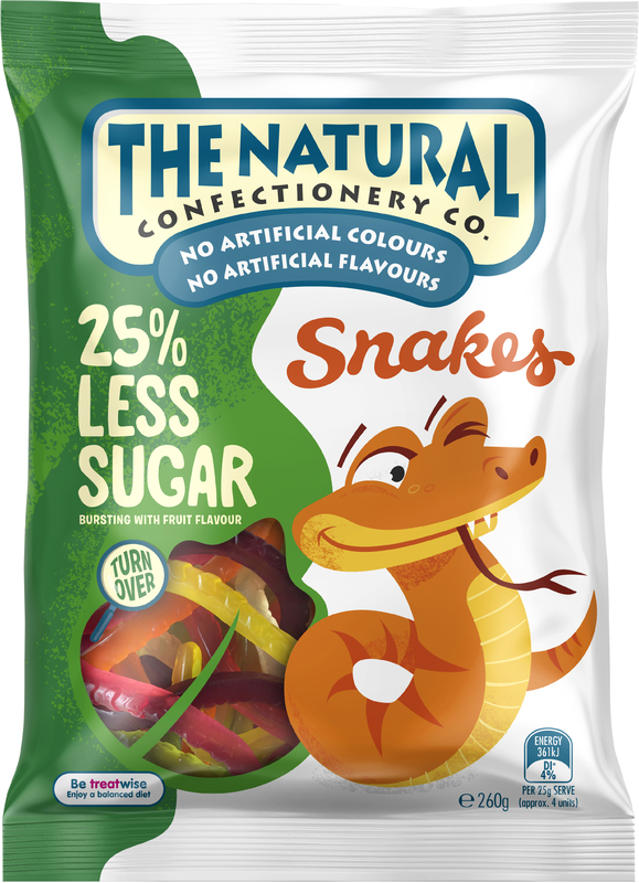 The Natural Confectionery Co Snakes Reduced Sugar 260g | at Mighty Ape NZ