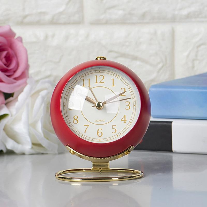 Retro Backlight Cute Desk Clock with Night Light - Red | at Mighty Ape NZ