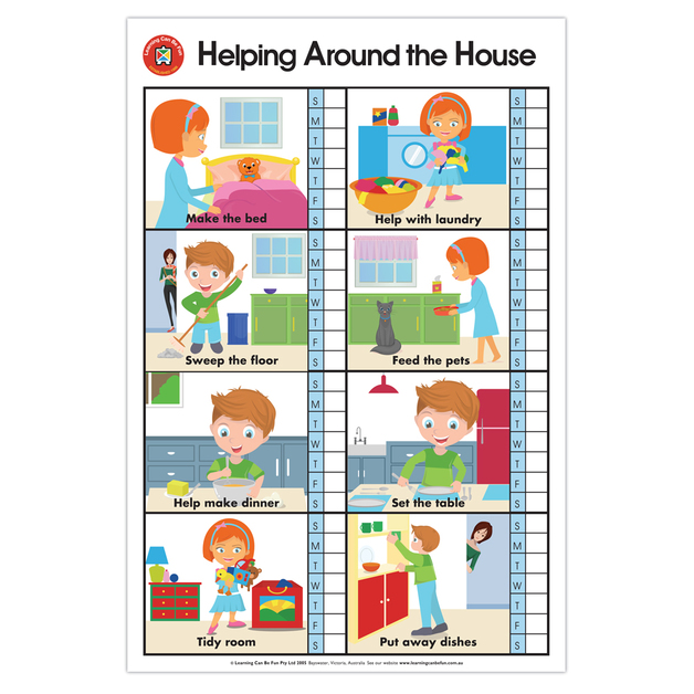 Buy Helping Around The House Poster - Wall Chart at Mighty Ape Australia