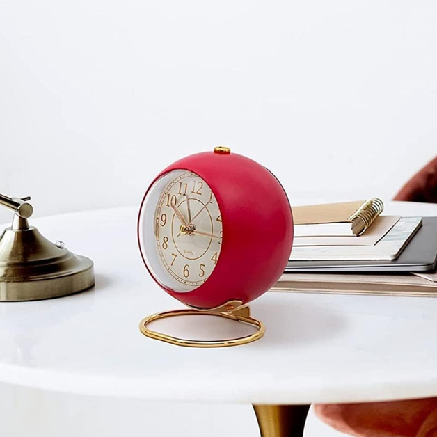 Retro Backlight Cute Desk Clock with Night Light - Red | at Mighty Ape NZ