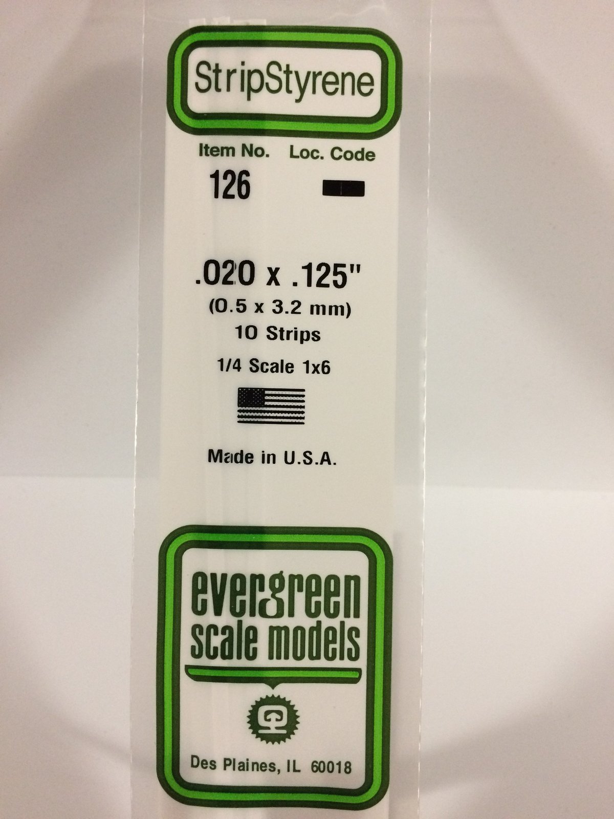 Evergreen Styrene Stripstyrene White .5X3.2 mm (10) | at Mighty Ape NZ