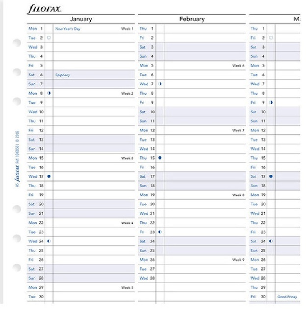 Buy Filofax: A5 2023 Refill - Year Planner (Vertical) at Mighty Ape NZ