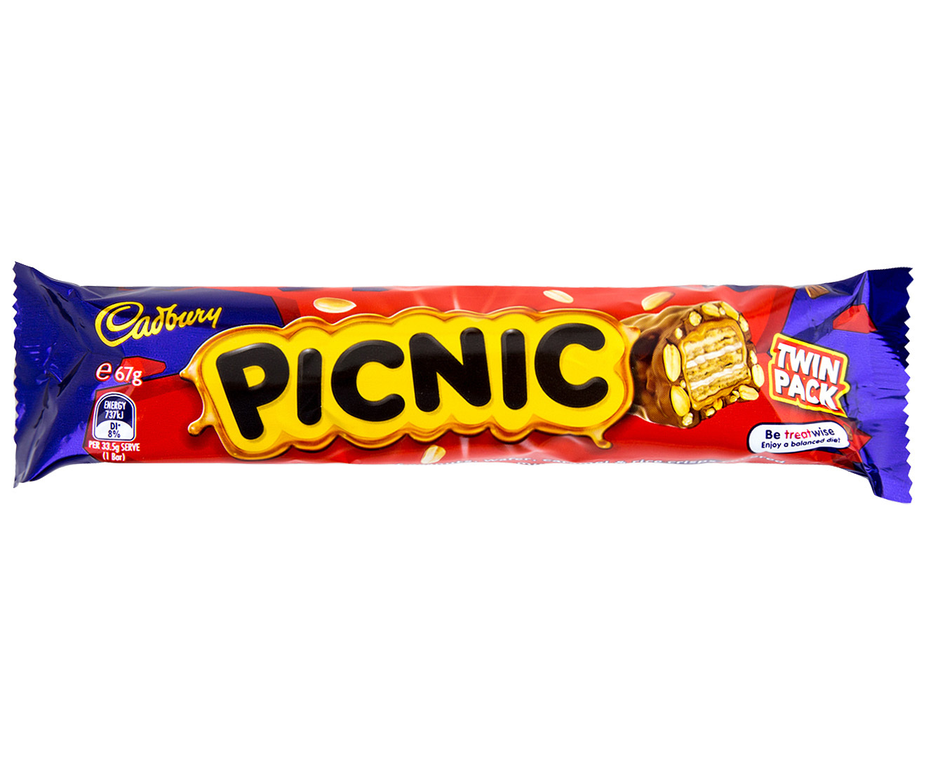 Cadbury: Picnic Twinpack 67g (25 Pack) | at Mighty Ape NZ Cadbury: Picnic Twinpack 67g (25 Pack) | at Mighty Ape NZ