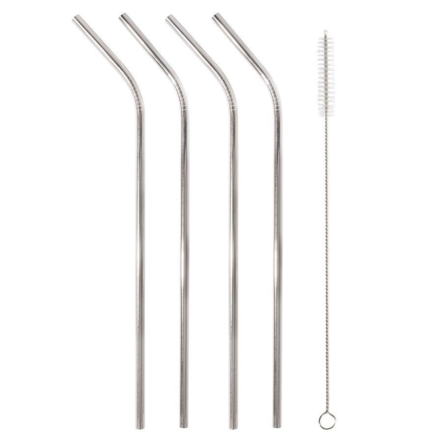 Reusable Metal Straws - Metallics (Set of 4) | at Mighty Ape NZ