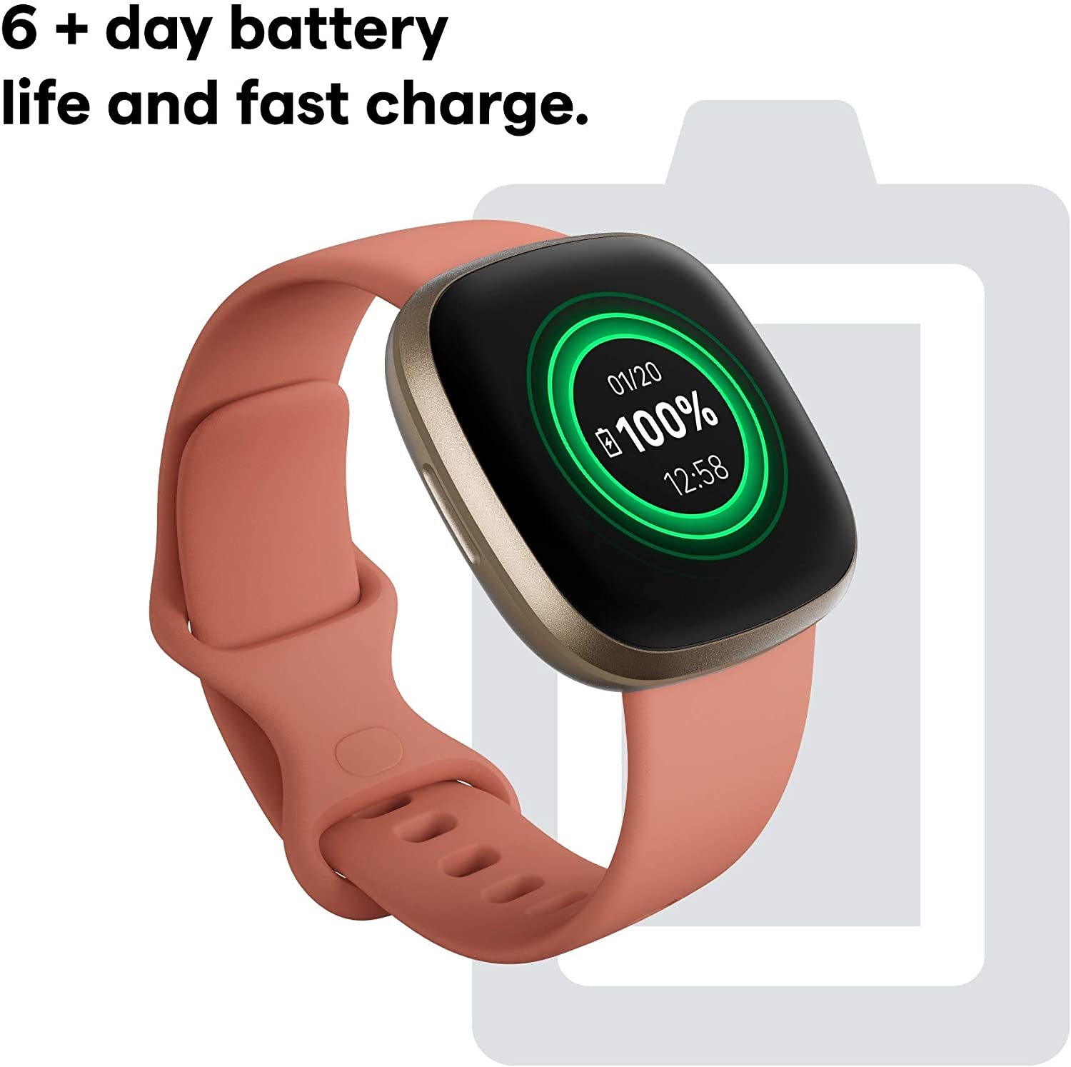 Fitbit Versa 3 Smartwatch (Pink Clay/Soft Gold) | at Mighty Ape Australia