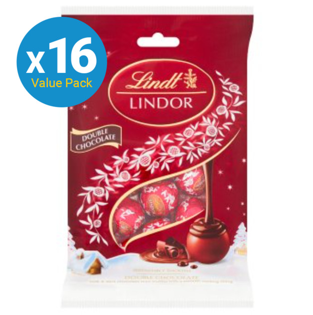 Lindt: Lindor Mini Double Chocolate Truffles - 80g (Pack of 16) | at ...