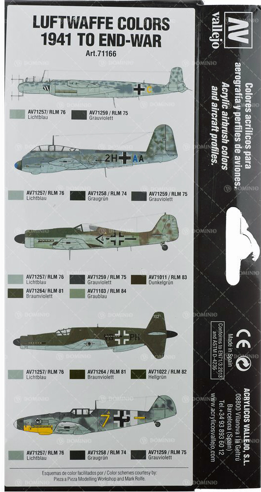 Vallejo Luftwaffe Colours - 1941 To End-War (8 Colors) | at Mighty Ape ...