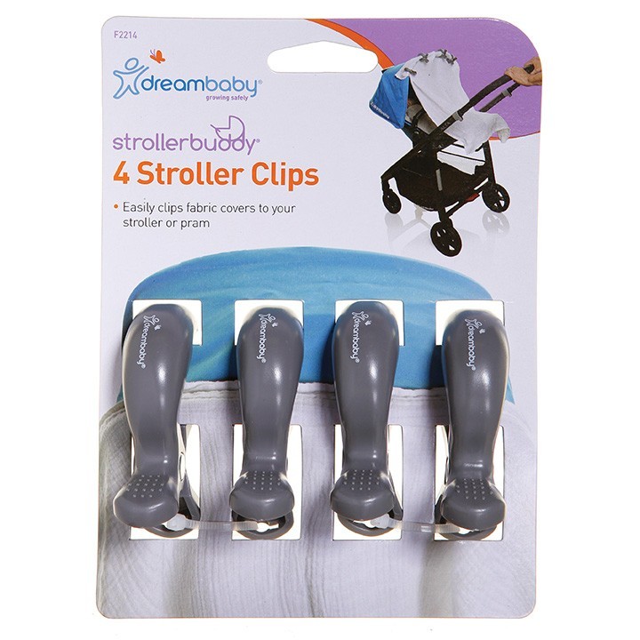 Buy Dreambaby Strollerbuddy Stroller Clips - Grey (4 Pack) at Mighty Ape NZ