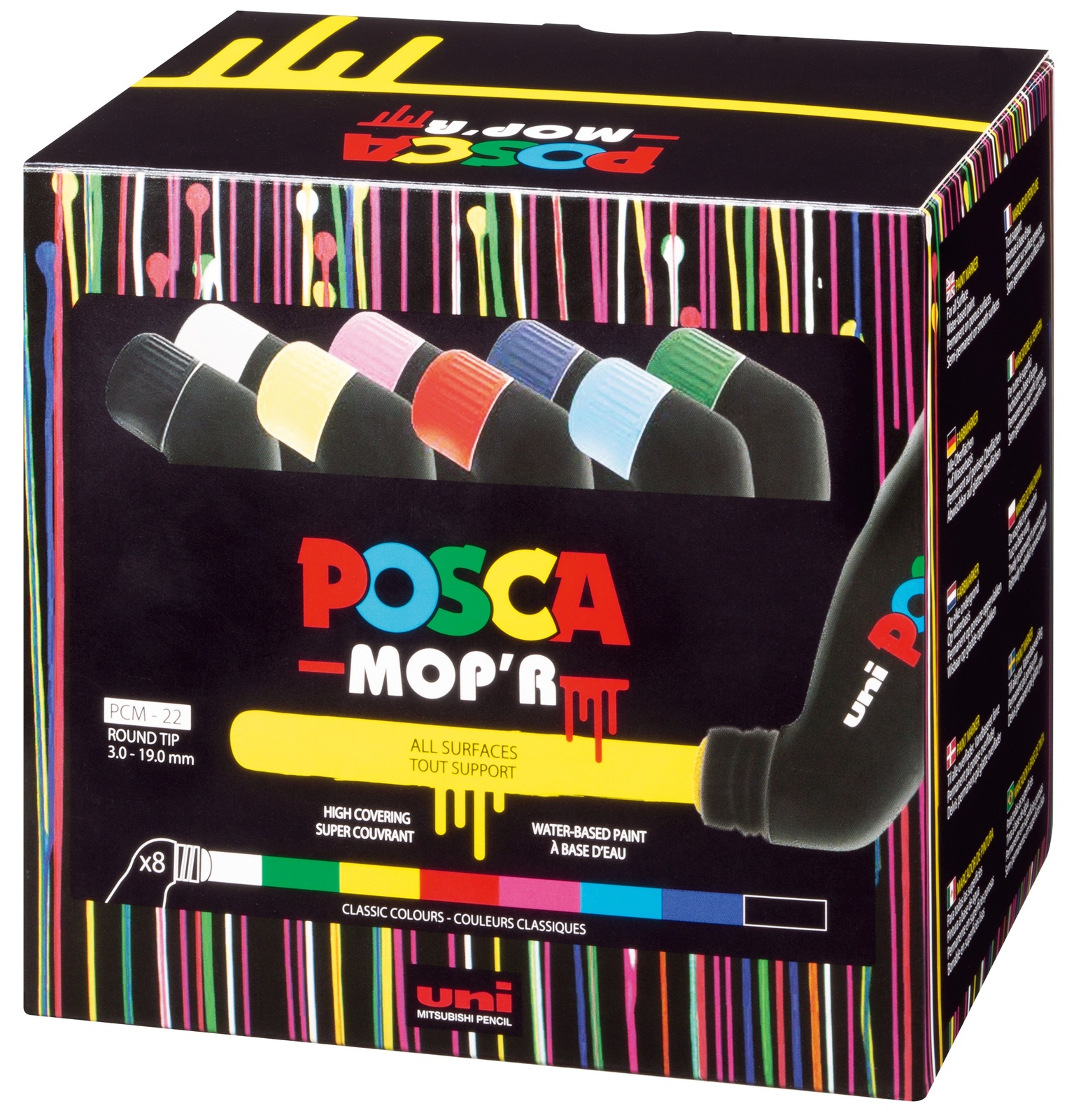 Uni Posca Marker 3-19mm MOP'R Assorted PCM-22 (8 Piece Set) Images at ...