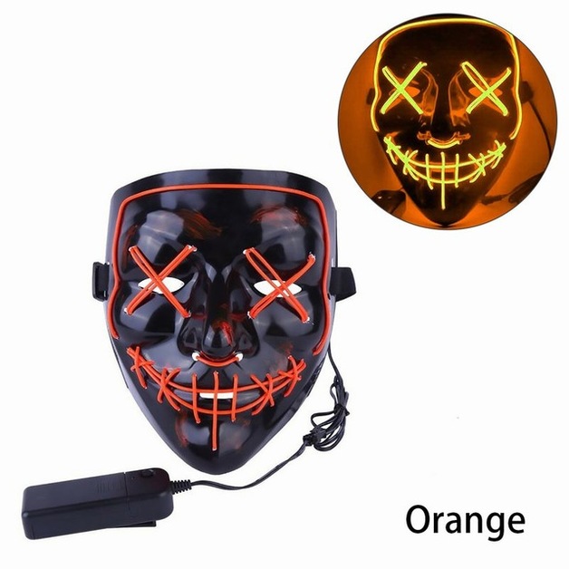 Halloween Scary Purge Costume Mask - Light Up LED Cosplay Creepy Masks ...