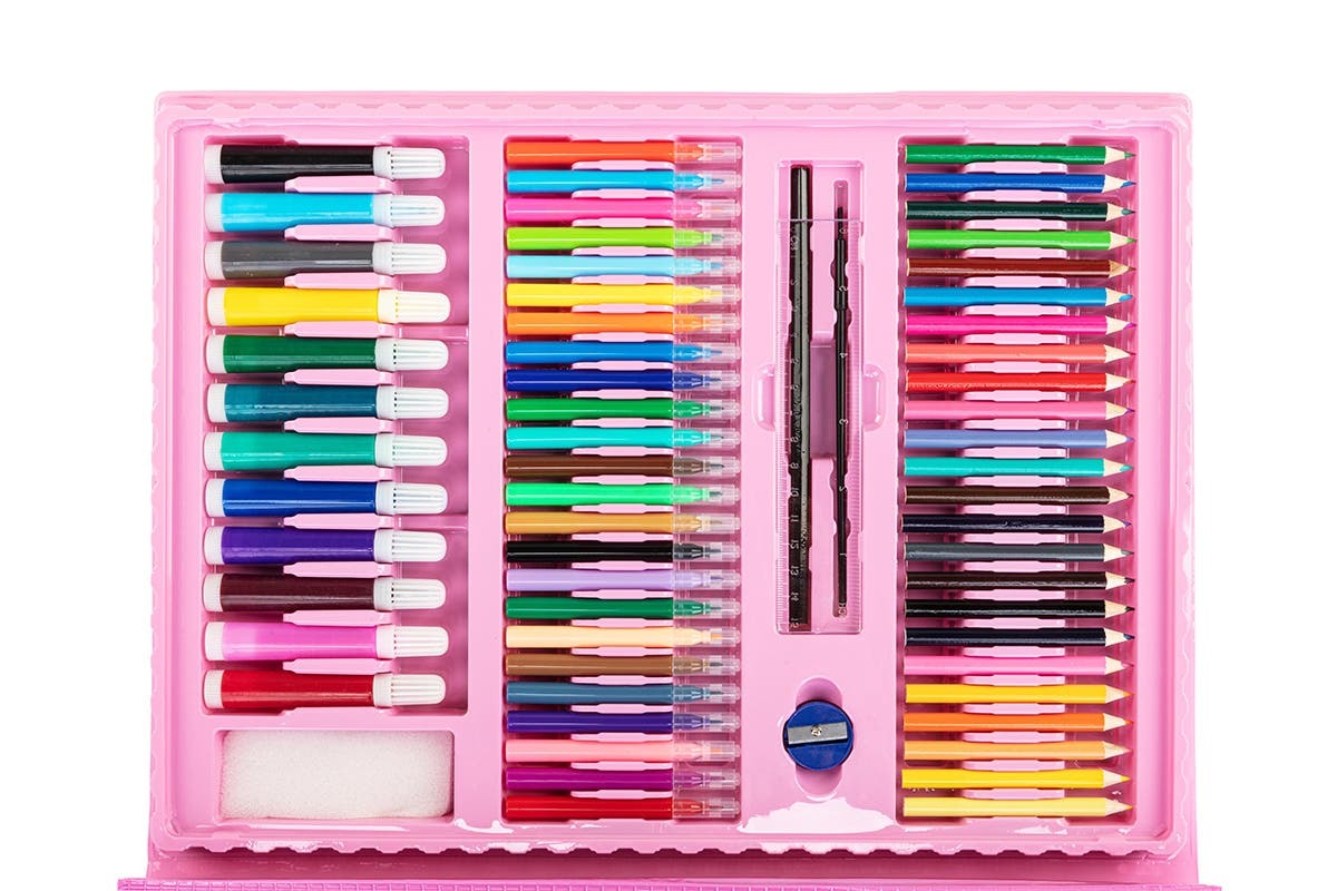 Buy 208-Piece Pop-Up Double-Sided Easel Art Set - Pink at Mighty Ape NZ