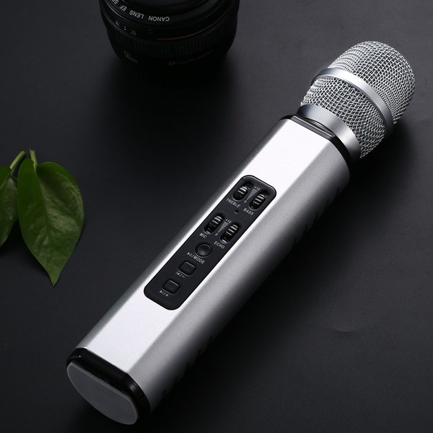 Wireless Bluetooth Karaoke Microphone - (Silver) | at Mighty Ape NZ