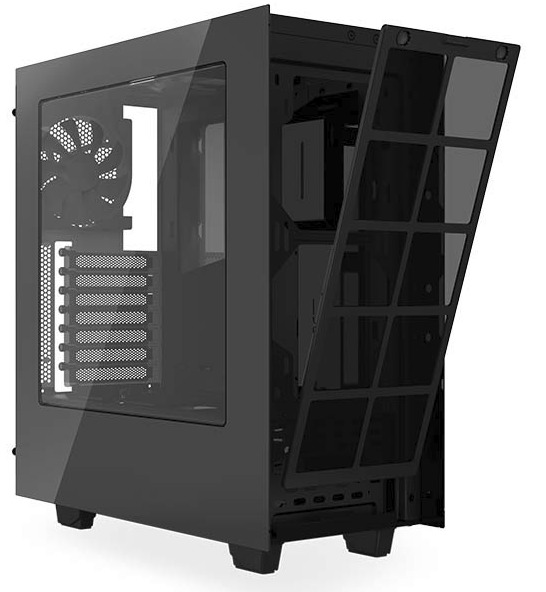 NZXT S340 Mid Tower - Glossy Black | at Mighty Ape NZ