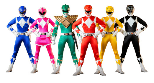 Mighty Morphin Power Rangers - 1:6 Scale Action Figure Complete Set (6 ...