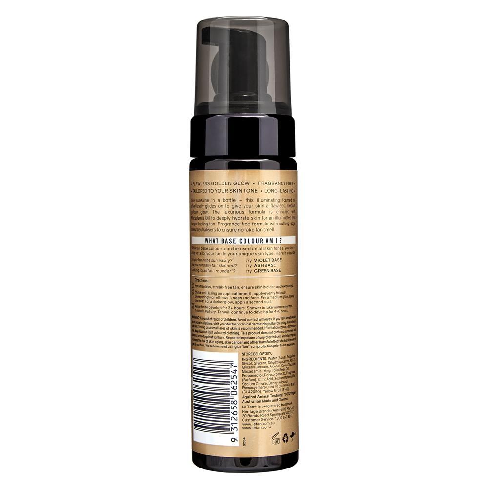 Buy Le Tan: Uber Glow Foamed Oil Self Tanning Foam - Ash Base (200mL ...
