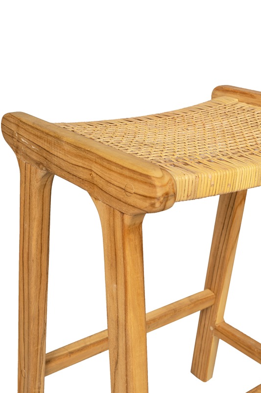 Buy Matt Blatt: Leana Teak and Rattan Counter Stool at Mighty Ape NZ
