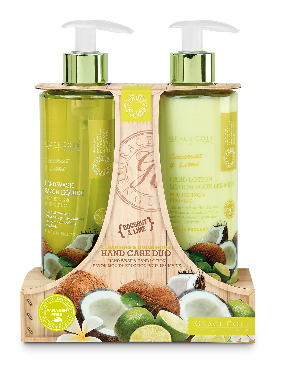Buy Fruitworks: Coconut & Lime Hand Care Duo (500ml/500ml) at Mighty Ape NZ