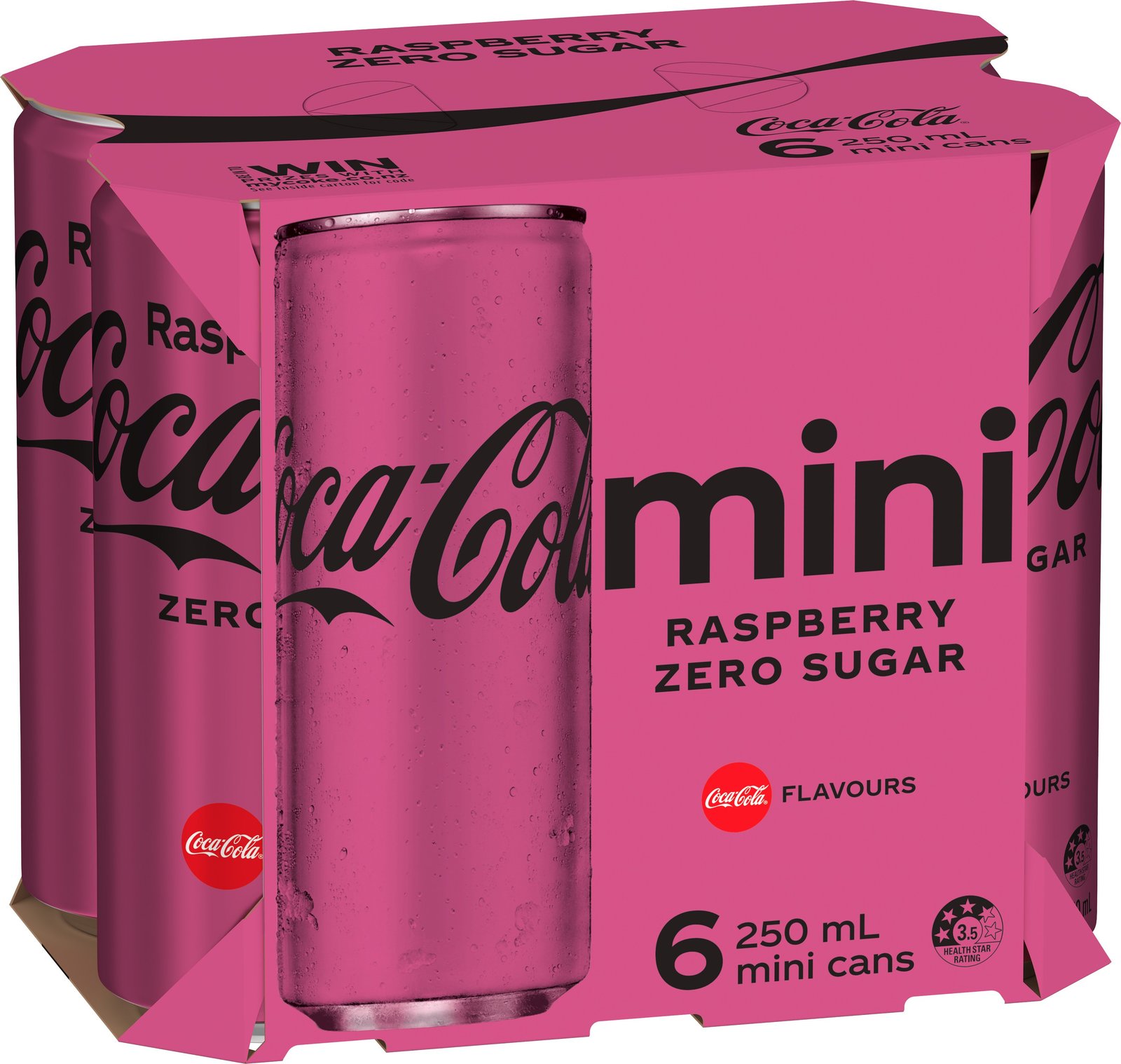 Coca-Cola Raspberry Zero -250ml (24 Pack) | at Mighty Ape NZ