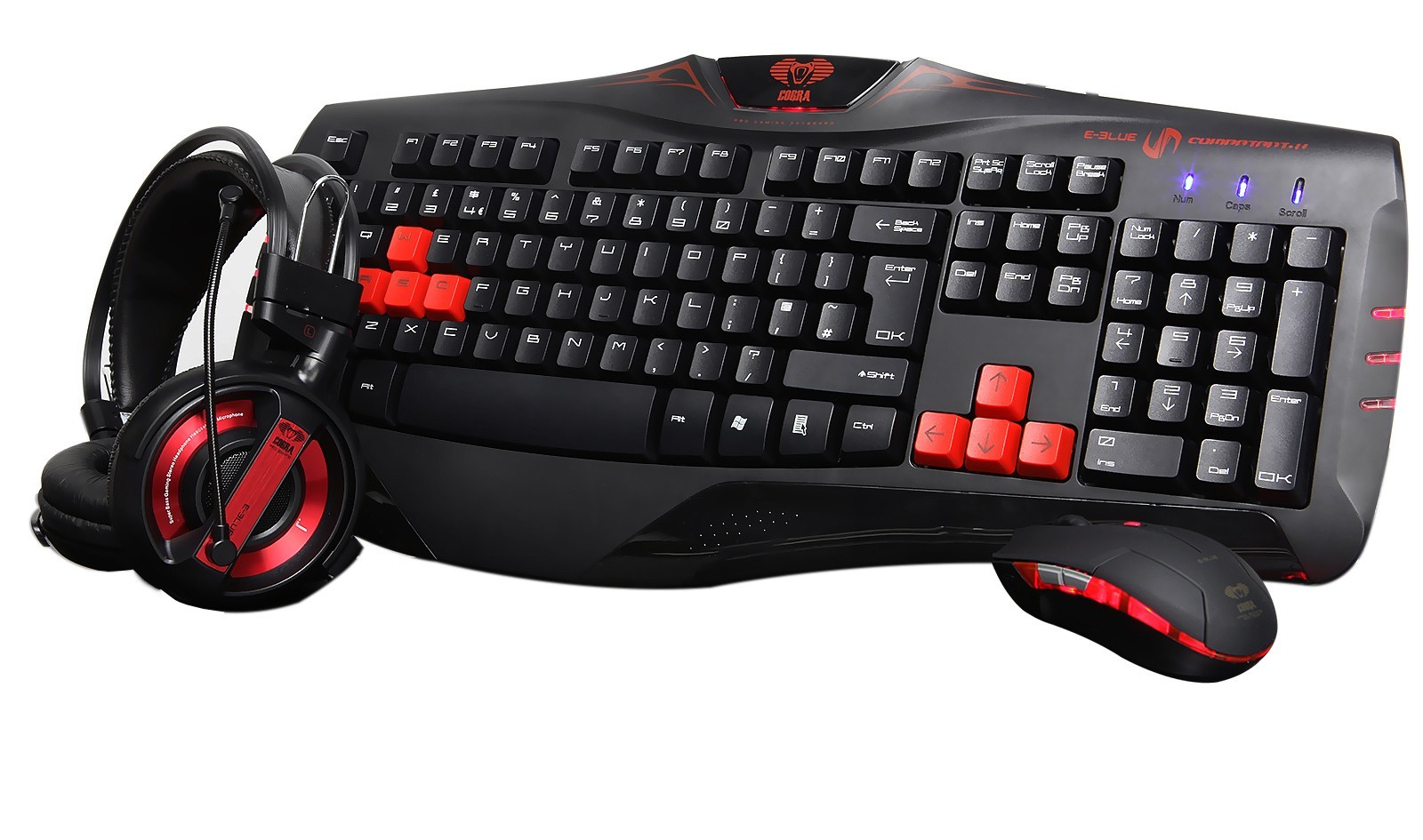 E-Blue Cobra gaming Keyboard, Mouse & Headset Bundle (Red) | PC | Buy ...