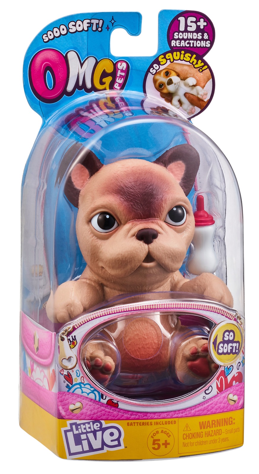 Buy OMG Pets: Soft Interactive Puppy - Bulldog at Mighty Ape NZ