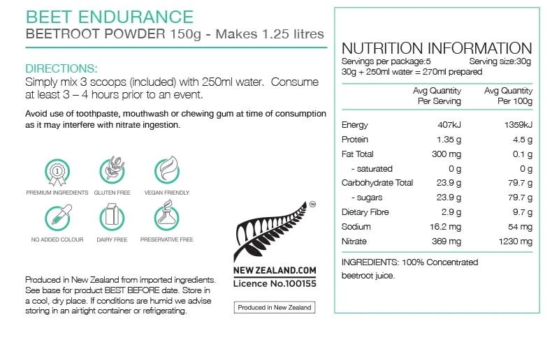 Buy PURE Beet Endurance Pre-Workout Pouch 150g at Mighty Ape NZ