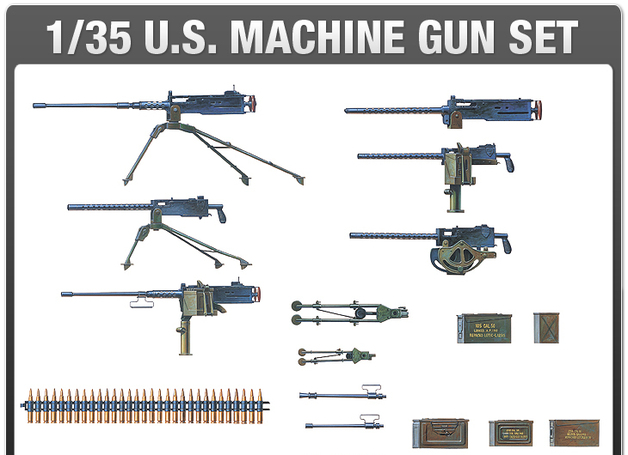 Academy US Machine Gun Set 1/35 Model Kit | at Mighty Ape NZ
