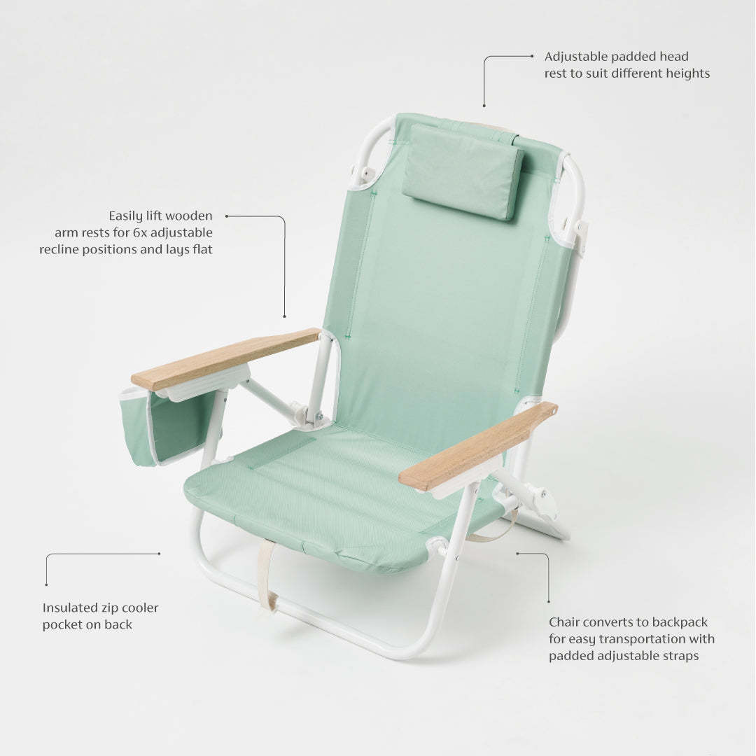 Sunnylife: Deluxe Beach Chair - Sage | at Mighty Ape NZ