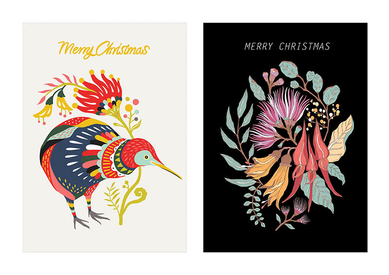 Buy Premium Boxed New Zealand Christmas Cards - Kiwi Flora at Mighty Ape NZ