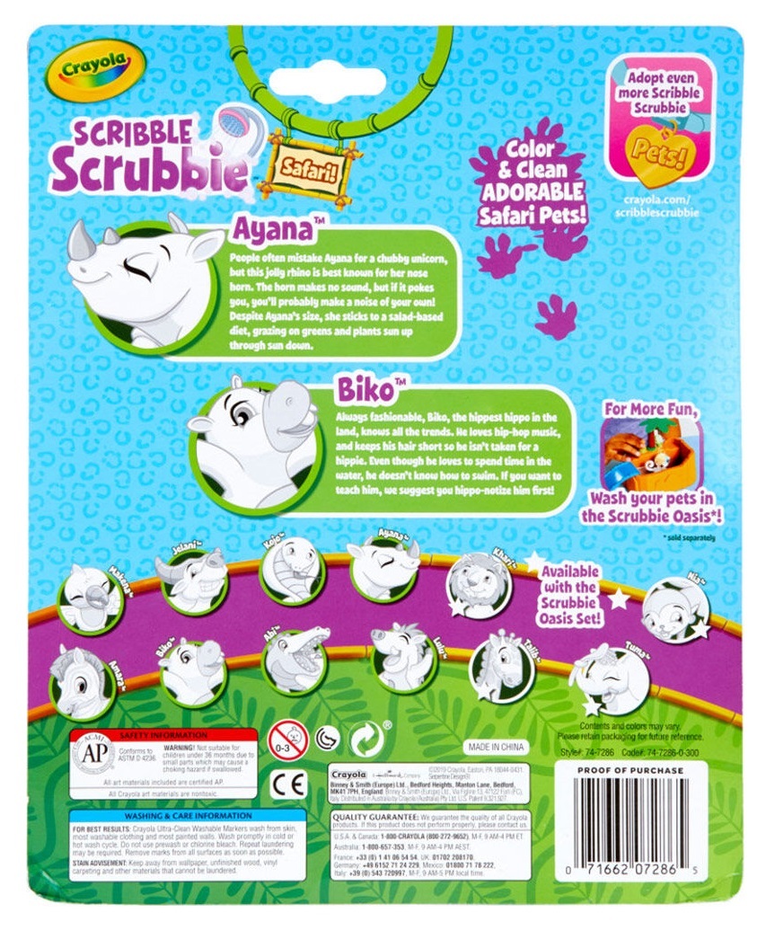Buy Crayola: Scribble Scrubbies - Safari Pet Pack at Mighty Ape Australia